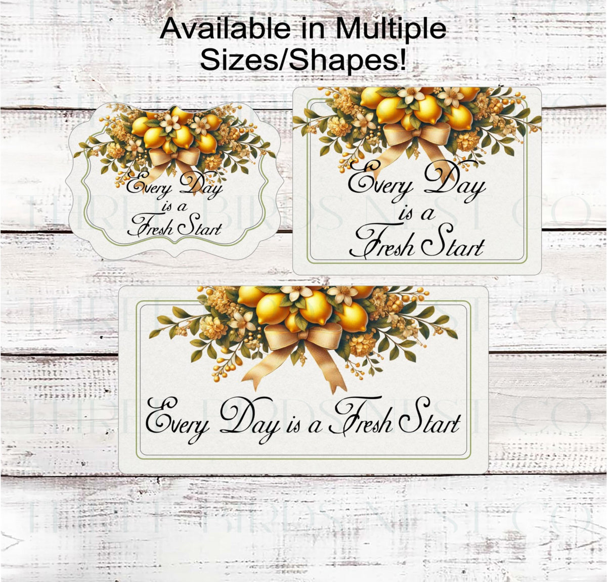 Every Day is a Fresh Start, Lemon Wreath Sign, Inspirational Sign, Kit ...