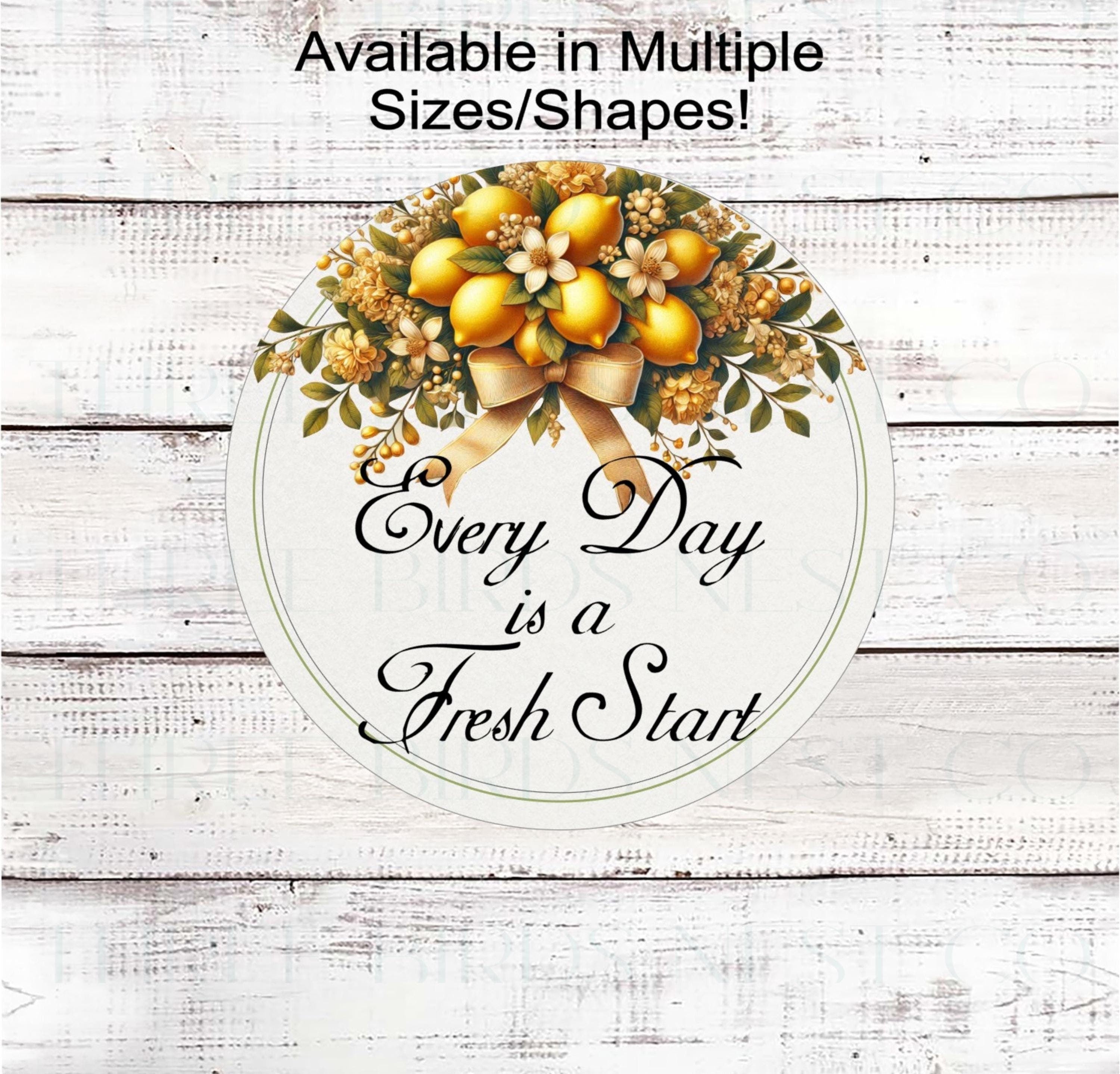 Every Day is a Fresh Start, Lemon Wreath Sign, Inspirational Sign, Kit ...