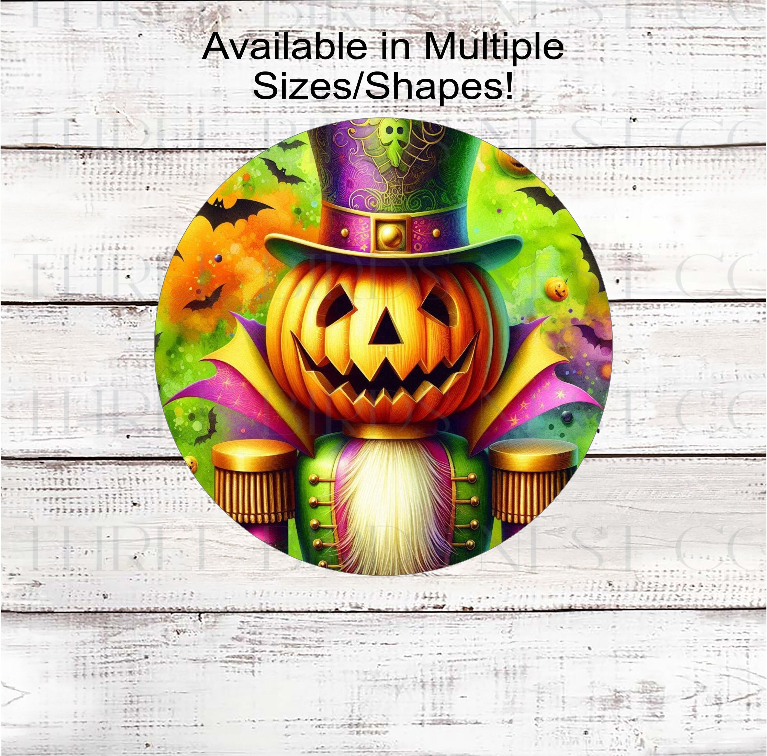 Nutcracker Halloween Wreath Sign - Jack O Lantern - Skeleton Spooky Si ...