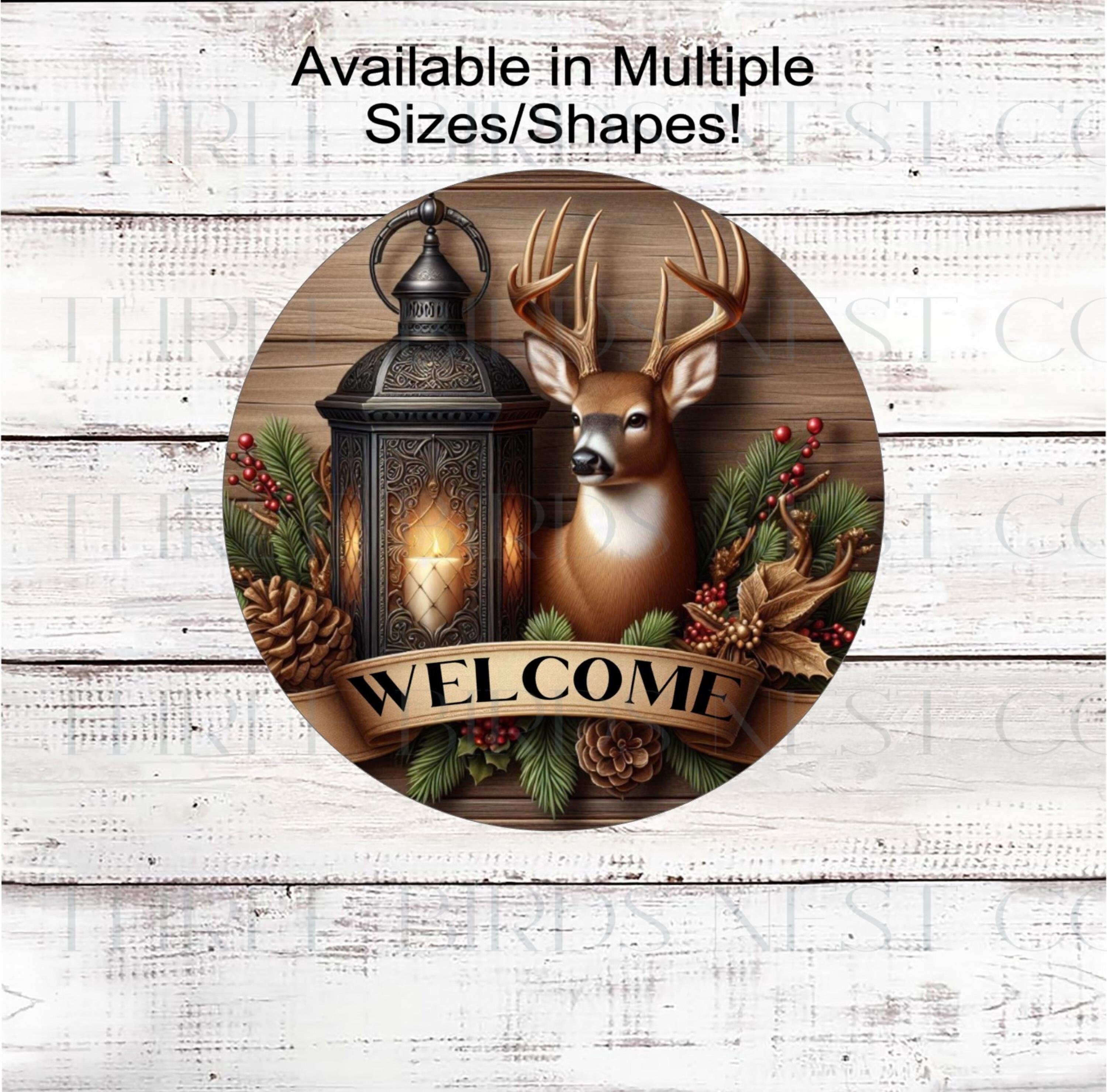 Whitetail Deer Winter Wreath Sign - Rustic Farmhouse Christmas - Lante ...