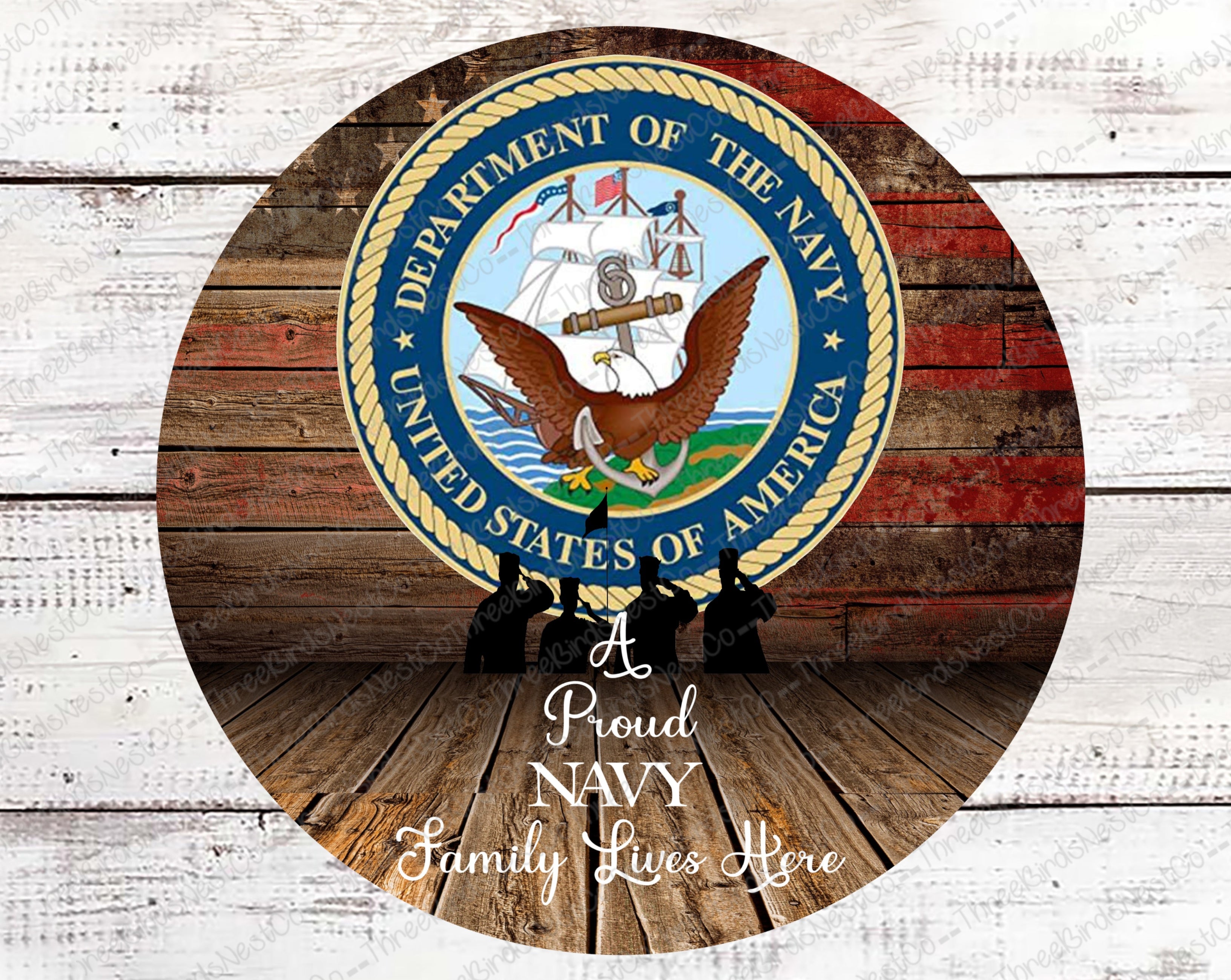 Proud US Navy Family Military Sign – Three Birds Nest Company