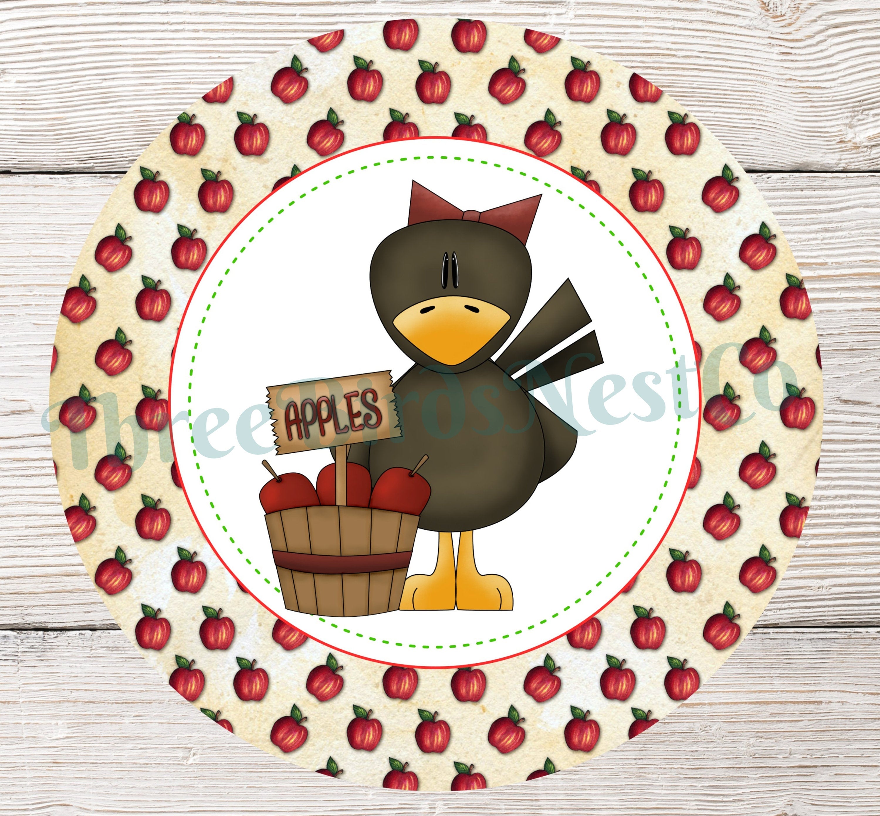 Apples Crow Sign – Three Birds Nest Company