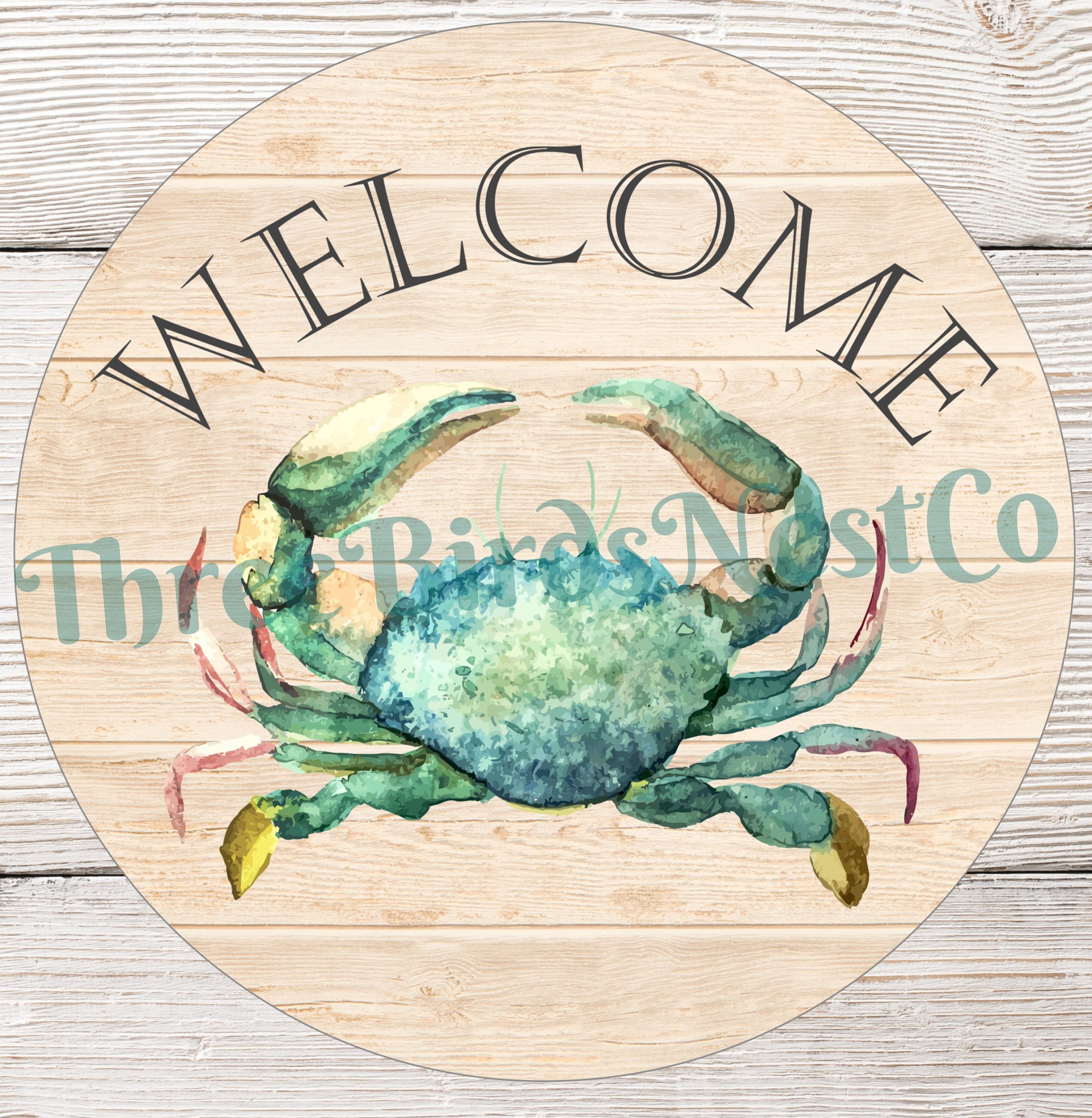 Blue Crab Welcome Sign – Three Birds Nest Company