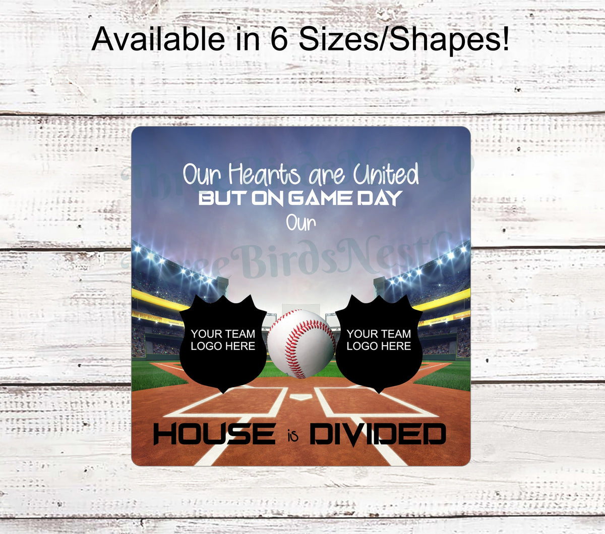 House Divided Baseball Sign| Three Birds Nest Company