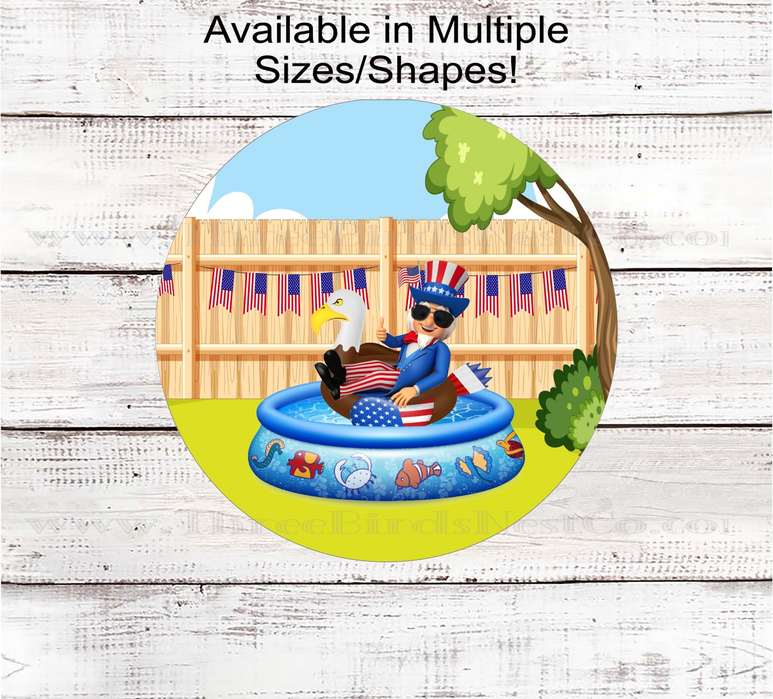 Uncle Sam Pool Party Patriotic Welcome Sign - American Flag Sign ...
